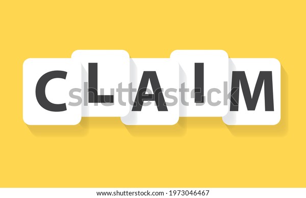 Claim Banner On Yellow Background Vector Stock Vector (Royalty Free ...