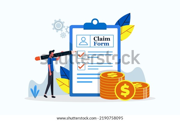 Claim Form Check Mark Money Symbol Stock Vector (Royalty Free ...