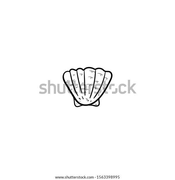 Clam Doodle Icon Vector Hand Drawing Stock Vector (Royalty Free ...