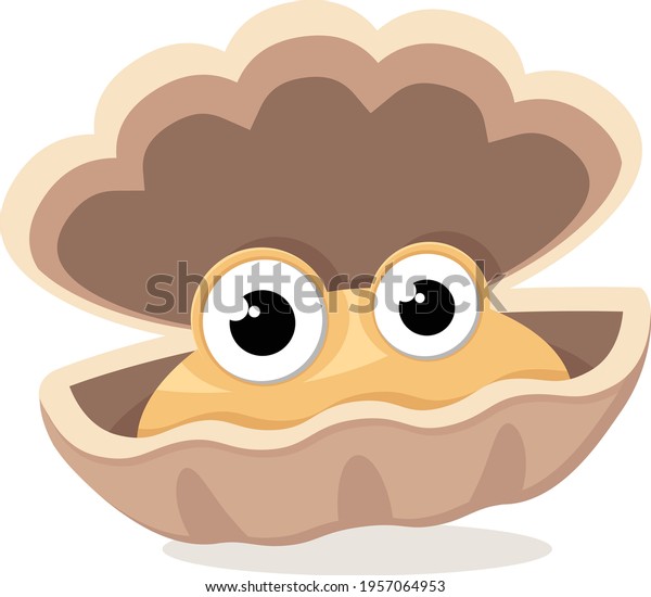 Clam Eyes Open Shell On White: เวกเตอร์สต็อก (ปลอดค่าลิขสิทธิ์ ...