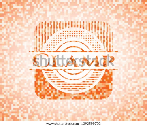 Clamp Abstract Orange Mosaic Emblem Stock Vector (Royalty Free ...