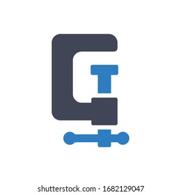 Clamp Icon On White Background Stock Vector (Royalty Free) 1682129047 ...