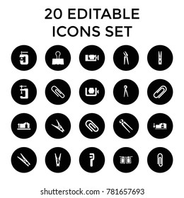 Clamp Icons Set 20 Editable Filled Stock Vector (Royalty Free ...