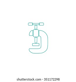 Clamping Outline Vector Icon On White Stock Vector (Royalty Free ...