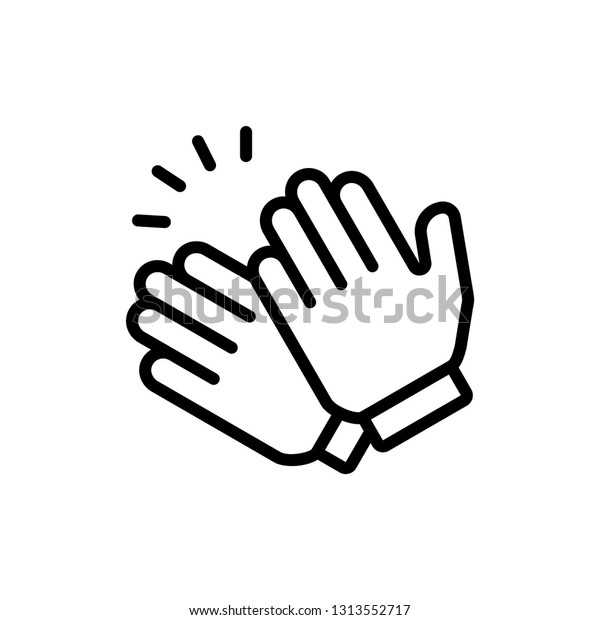 Clap Hand Icon Outline Vector Stock Vector (Royalty Free) 1313552717 ...