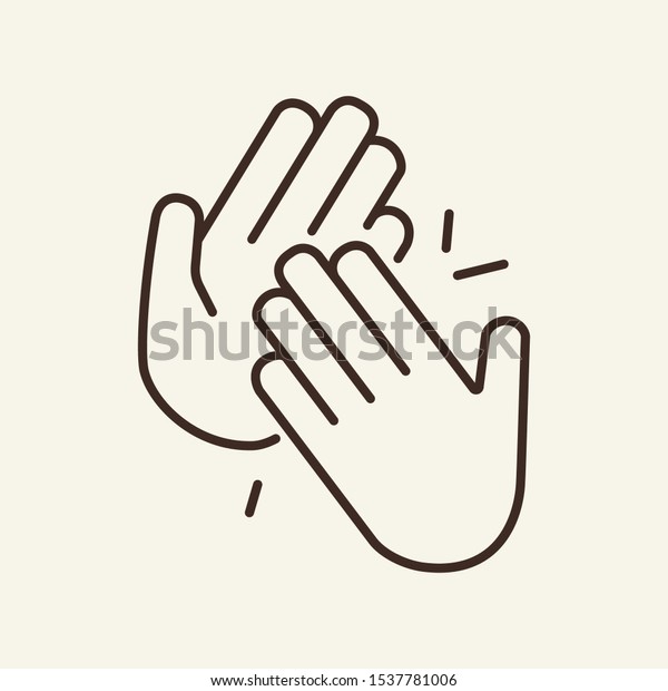 Clapping hands line icon. Hands, gesture, clapping. Gesturing concept ...