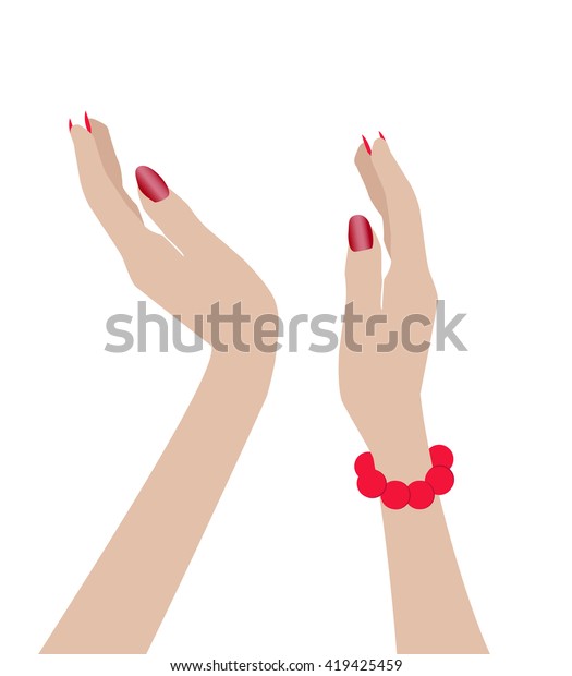 Clapping Woman Hands Red Nail Polish: เวกเตอร์สต็อก (ปลอดค่าลิขสิทธิ์ ...