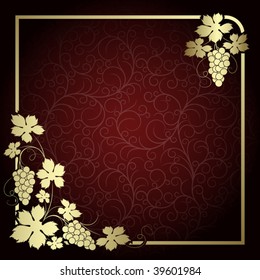 Claret Background Frame Gold Vine Stock Vector (Royalty Free) 39629248 ...