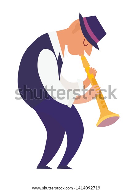 Clarinet Player Vector Colorful Illustration Clarinet Stock Vector ...