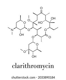 Clarithromycin Antibiotic Drug Macrolide Class Molecule Stock Vector ...