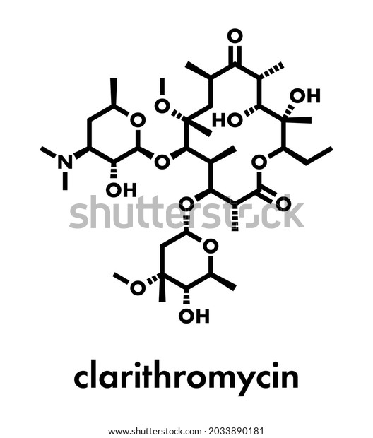 Clarithromycin Antibiotic Drug Macrolide Class Molecule Stock Vector ...