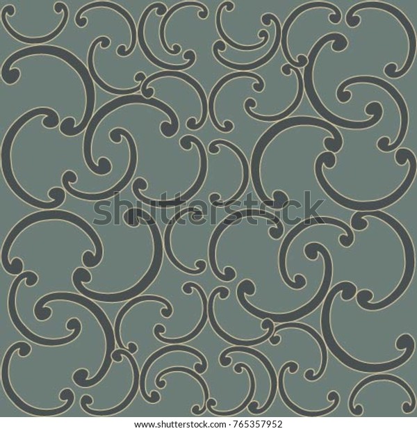 Clasic Decor Graphic Curly Wallpaper Design Stock Vector (Royalty Free ...