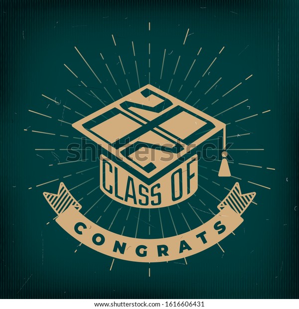 Class of 2020 Academic Graduation Cap Square Shape Inverted Sign with ...