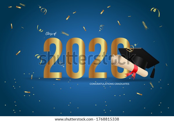 Class 2020 Graduation Design Congratulation Event Stock Vector (Royalty ...