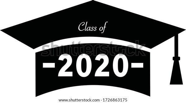 Class 2020 White Backgrounds Graduation Cap Stock Vector (Royalty Free ...
