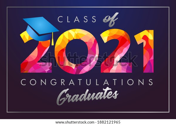Class 2021 Year Graduation Banner Awards Stock Vector (Royalty Free ...