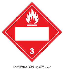 Class 3 Flammable Liquid Symbol Sign Stock Vector (Royalty Free ...
