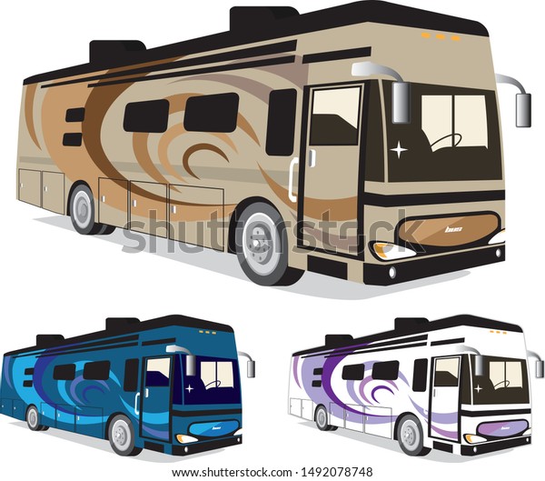 Class Large Rv Vehicle 3 Colors Stock Vector (Royalty Free) 1492078748