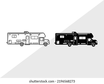 Class Motorhome Svg Printable Vector Illustration: เวกเตอร์สต็อก (ปลอด ...