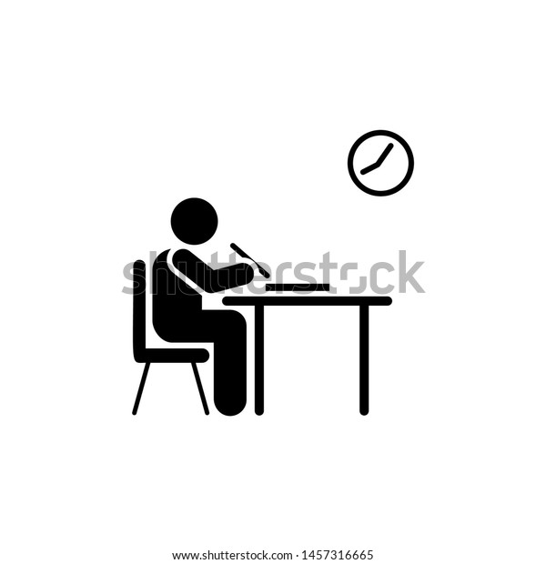 Class Student Sit School Pictogram Icon Stock Vector (Royalty Free ...
