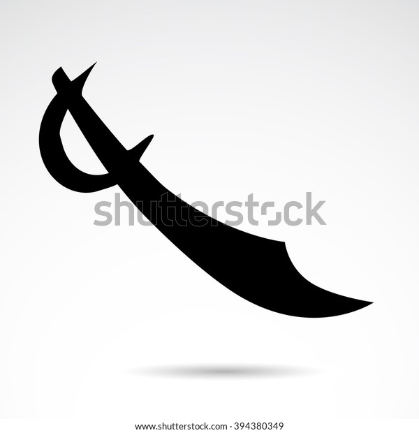 Classic Ancient Arabic Sword On White Stock Vector (Royalty Free ...