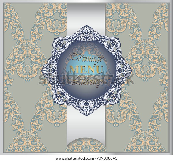 Classic Baroque Menu Card Background Rich Stock Vector (Royalty Free ...