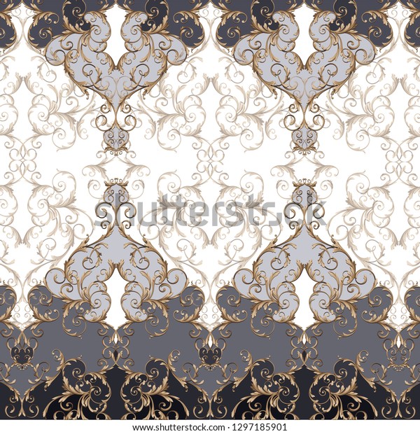 Classic Baroque Ornamental Pattern Gold Baroque Stok Vektör (Telifsiz ...