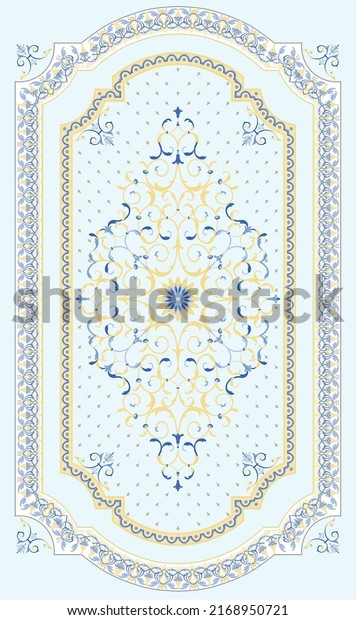 Classic Border Frame Floral Carpet Design Stock Vector (Royalty Free ...