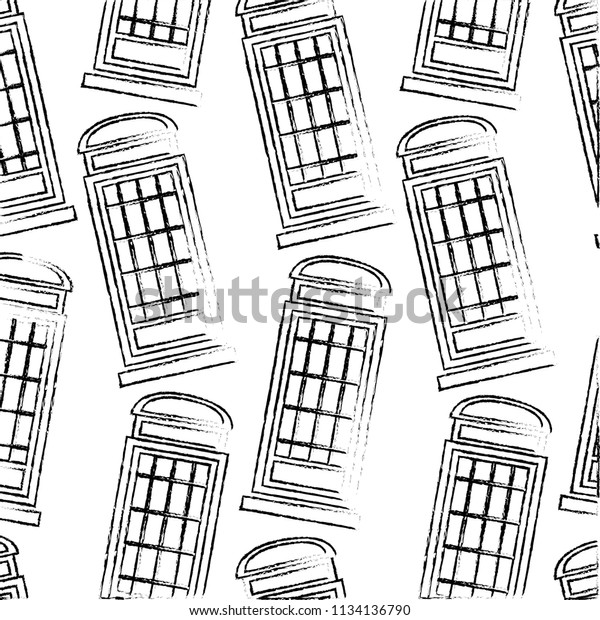 Classic British Telephone Booth Pattern Stock Vector (Royalty Free ...