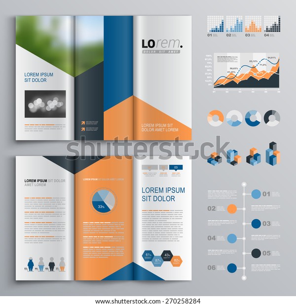 Classic Brochure Template Design Blue Black Stock Vector (Royalty Free ...