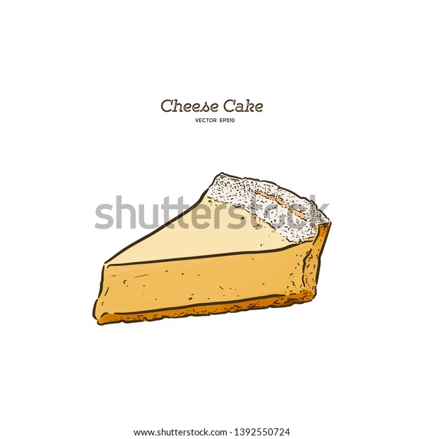 Classic Cheese Cake Hand Draw Sketch Stock Vector (Royalty Free ...