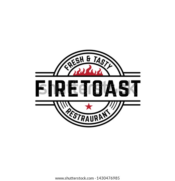 Classic Circle Seal Restaurant Logo Design Stock Vector (Royalty Free ...