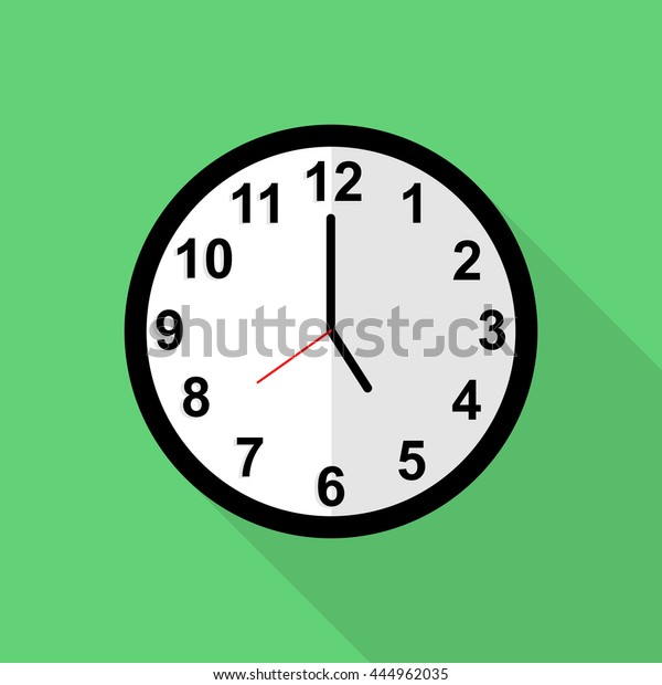 Classic Clock Icon 5 Oclock Stock Vector (Royalty Free) 444962035