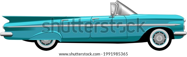 Classic Convertible Car Side View Stock Vector (Royalty Free ...