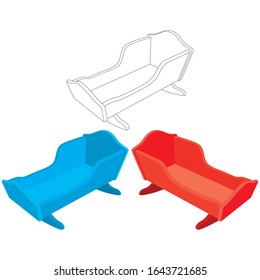 Classic Cradle Isolated On White Background Stock Vector (Royalty Free ...