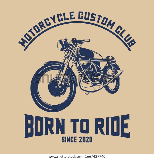 Classic Custom Motorcycle Logo Design Illustration Stock Vector ...