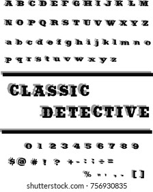 Classic Detective Retro Vector Font Shadow Stock Vector (Royalty Free ...