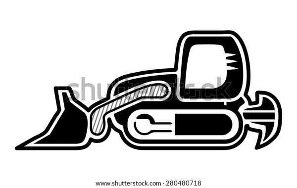 Classic Dozer Symbol Isolated Tracked Loader Stock Vector (Royalty Free ...