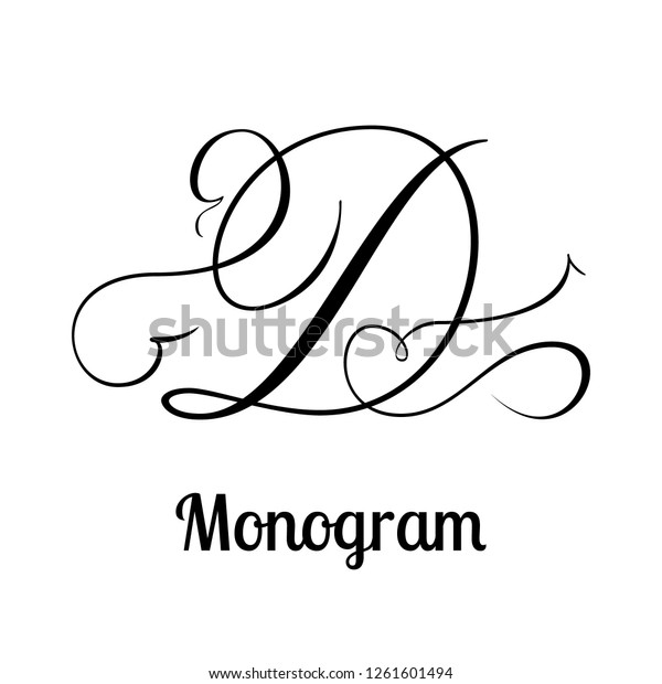 Classic Emblem Design Letter D Calligraphy Stock Vector (Royalty Free ...
