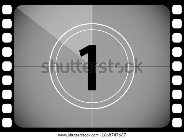 Classic Film Countdown Frame Number One Stock Vector (Royalty Free ...