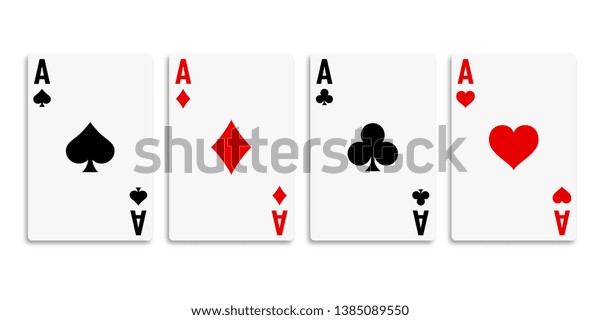 Classic Four Aces On White Background Stock Vector (Royalty Free ...