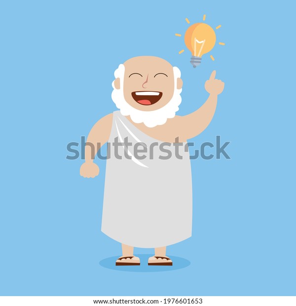 Classic Greek Philosopher Cartoon Style Vector Stock Vector (Royalty ...