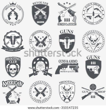 Classic Guns Emblem Pistols Vector Illustration Stock Vector (Royalty ...
