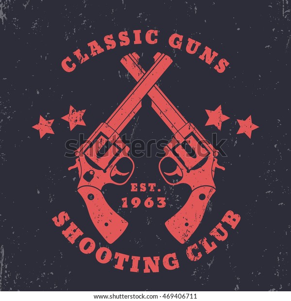 Classic Guns Logo Revolvers Red On Stock Vector (Royalty Free) 469406711