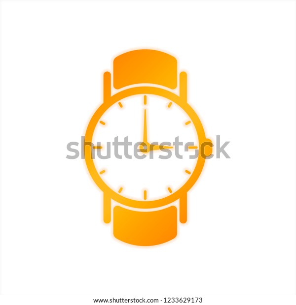 Classic Hand Watch Arrows Icon Orange Stock Vector (Royalty Free ...