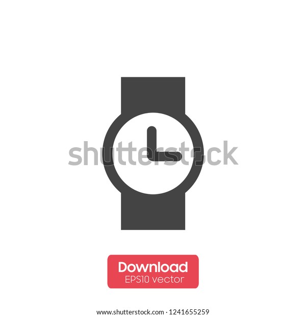 Classic Hand Watch Arrows Icon White Stock Vector (Royalty Free ...