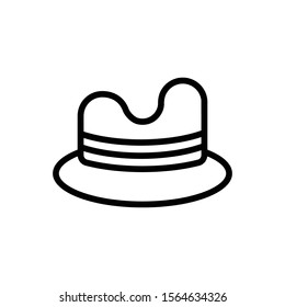 Classic Hat Outline Icon Vector Illustration Stock Vector (Royalty Free ...