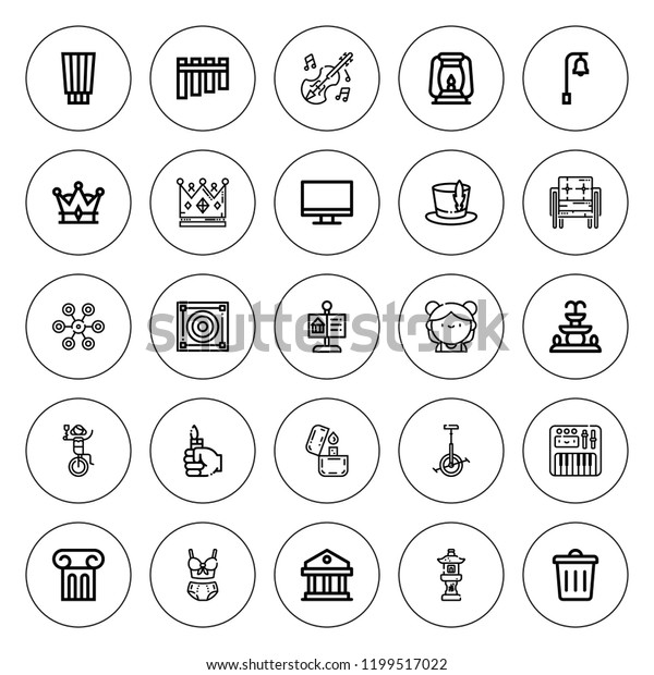 Classic Icon Set Collection 25 Outline Stock Vector (Royalty Free ...