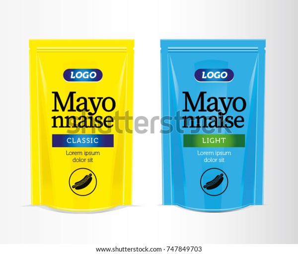 Classic Light Mayonnaise Packaging Design Stock Vector (Royalty Free ...