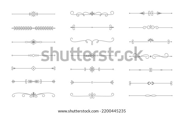 Classic line separators. Flourishes decorative dividers, book ...